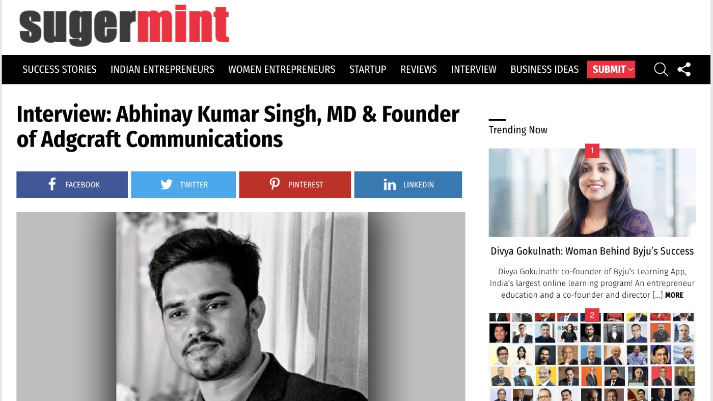 Abhinay Kumar Singh Founder - Adgcraft Communications
